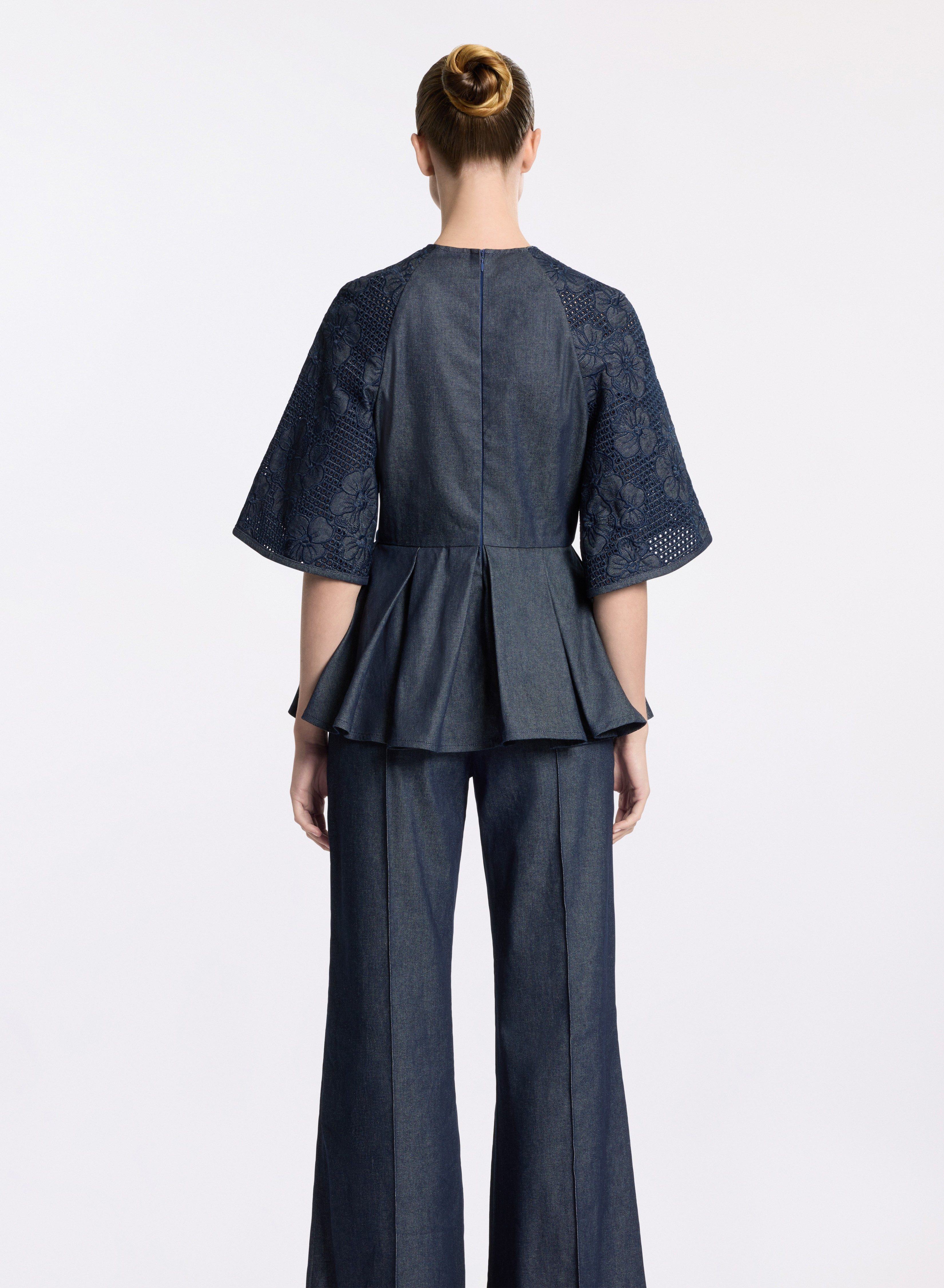 Embroidered Denim Top – ELIE SAAB